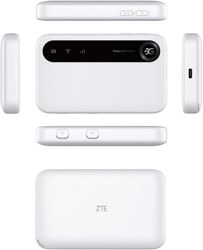ZTE U50 5G MiFi Pocket Hotspot 4500 mAh Akku 2 x TS9 für externe Anten ...